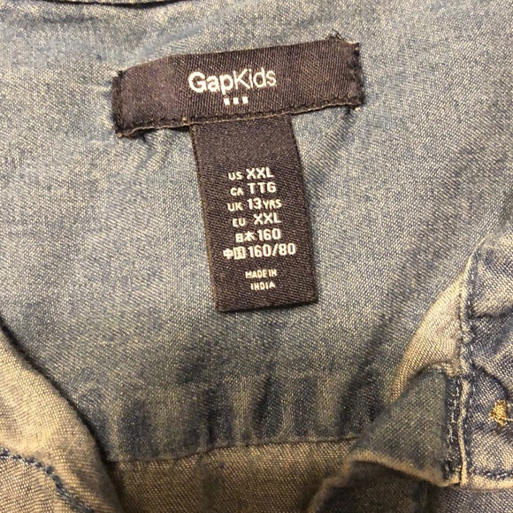 GAP | Shirts & Tops | Gap Kids Size Xxl Button Down Denim Top | Poshmark